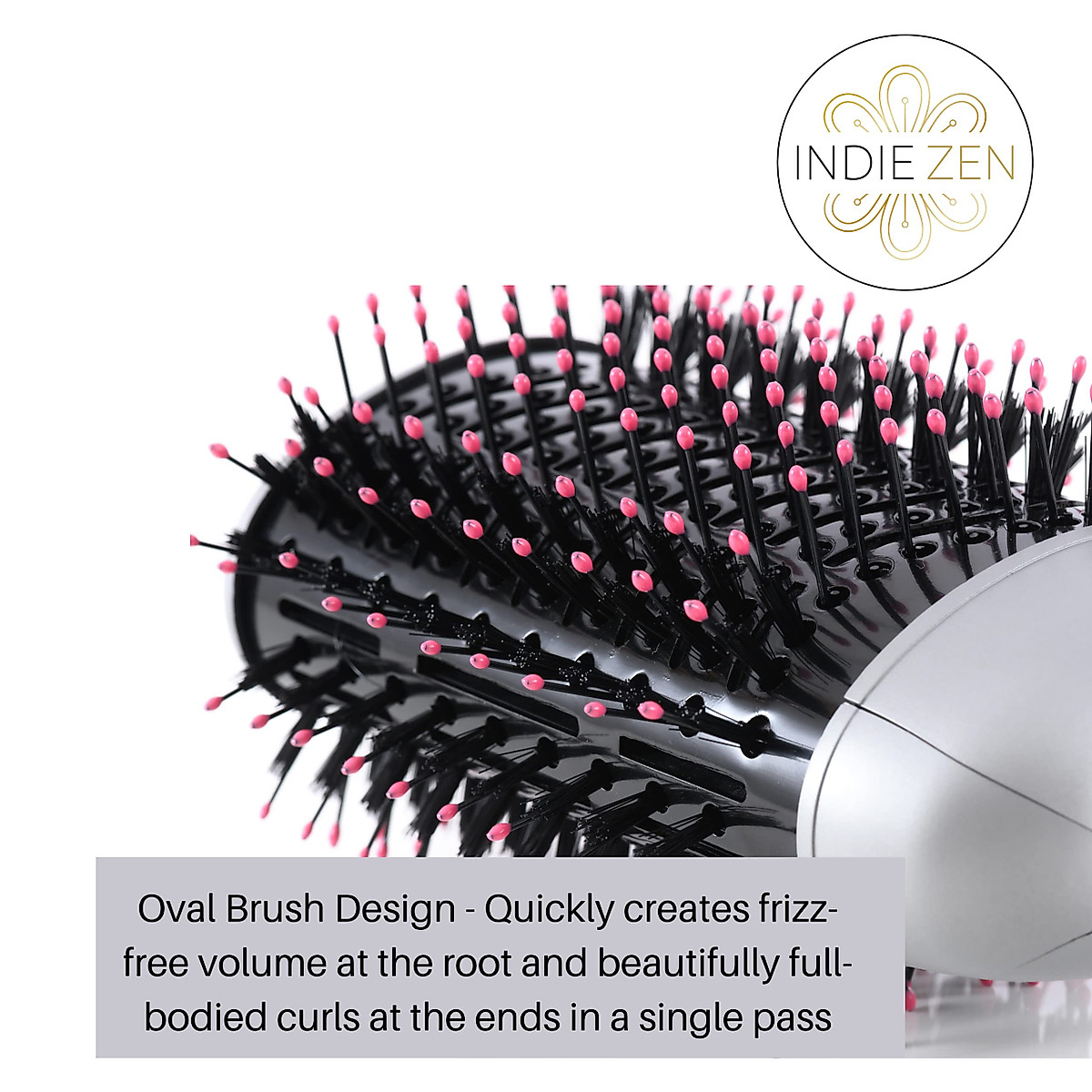 INDIE ZEN Blow Dryer Brush - Blow, Dry, Curl, Straighten and Volumize your Hair in half The Time, Salon Blowout at Home for Women and Men- Anti-frizz Ceramic Titanium Barrel Hair Straightener Brush