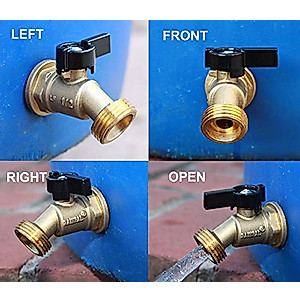 RAINPAL RBS005 Brass Water Container/Rain Barrel Quarter Turn Spigot(LF Compliant, for Open TOP Barrels)