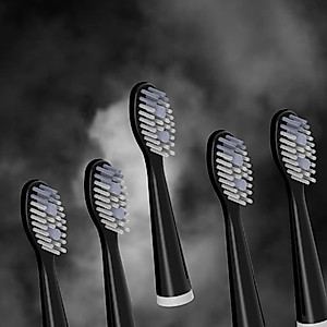 NetGen Replacement Sonic Toothbrush Heads | Soft and Comfortable Electronic Brush| Compatible with All NetGen Toothbrush Models | Black - Pack of 2