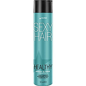 SexyHair Healthy Bright Blonde Violet Shampoo, 10.1 Oz | Helps Counteract Brassiness | SLS and SLES Sulfate Free | All Hair Types