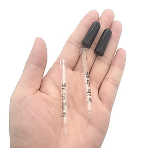 20pcs 1ml Eye Dropper,10pcs Straight Tip Glass Droppers and 10pcs Bent Tip Measured Dropper,for Accurate Easy Dose and Measurement