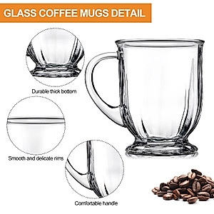 6 Sets 24 oz Large Glass Coffee Mugs with Spoons Clear Coffee Mugs Large Clear Tea Cups Large Capacity Coffee Glasses with Handles for Hot and Cold Beverages Espresso Latte Cappuccino Juice Milk