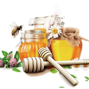 5 Pack 6 Inch Mini Wooden Honey Dipper Sticks Honey Dippers Jam Muddler Syrup Stirrer for Honey Jar Dispense Drizzle Honey