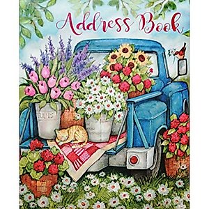 LANG - Address Book - "Flower Jars", Artwork by Susan Winget - Lay-Flat, 3-Ring Binding