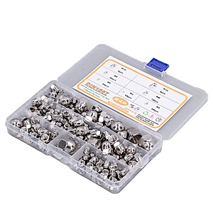 249Pcs Acorn Hex Cap Nuts Assortment Kit,M3‑M12 DIN1587 304 Stainless Steel Bright Finish