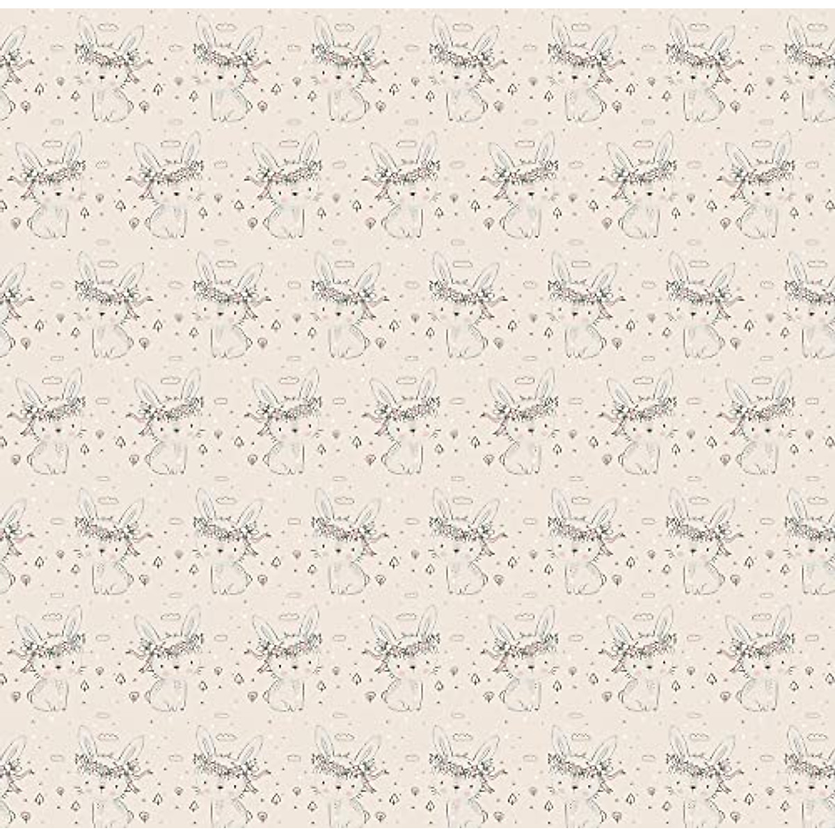 Stesha Party Floral Bunny Baby Gift Wrapping Paper - Folded Flat 30 x 20 Inch (3 Sheets)