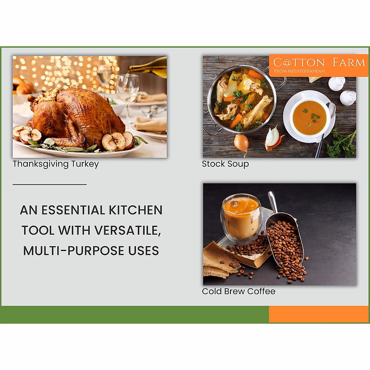 Cotton Farm Cheesecloth, Grade 100; 9* - 18-45 Square Feet (36x36 inch), 100% Natural Unbleached Cotton, Food Grade