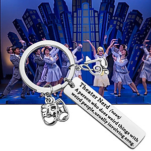 Gzrlyf Theater Nerd Gifts Musical Theatre Keychain Funny Theater Gifts Broadway Theater Gifts Theatre Lover Gifts (Keychain)