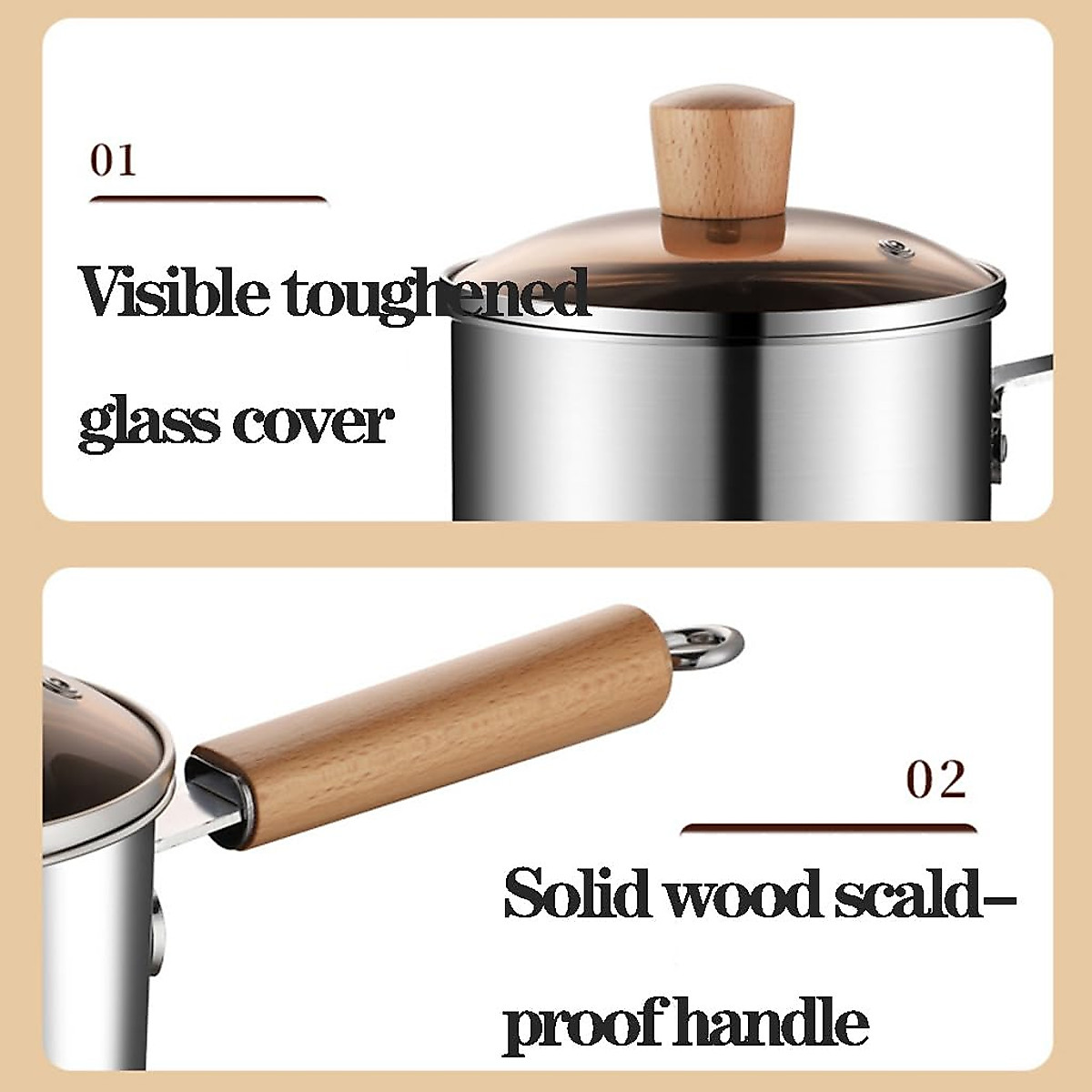 Deep Fryer Pot 304 Stainless Steel Frying Pan with Strainer Basket and Handle,Japanese Tempura Fryer Deep Fryers Frying Pot for Frying Fish Shrimp Chicken and Fries (Silver-1)