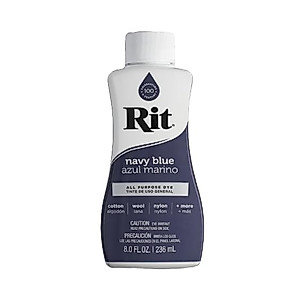 Rit All Purpose Liquid Fabric Dye Bundle (4 Pack), 2 - Black 8oz Dye + 2 - Navy Blue 8oz Dye