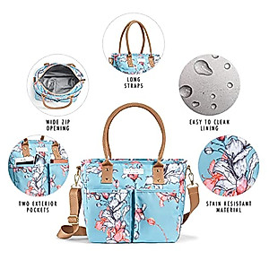 Fit & Fresh Summerton Insulated Lunch Bag with Carry Handles, Complete Lunch Kit Includes Salad Kit, Mermaid Moon