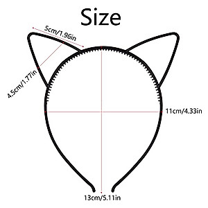 Black Cat Ear Headbands for Girls, Women, and Kids - Plastic Kitty Ears for Parties, Costumes, Daily Wear, and Decorations - 10Pcs Non-Slip Headbands