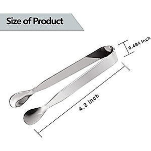 Ice Tongs Sugar Cubes Tongs - Stainless Steel Mini Serving Tongs Appetizers Tongs Small Kitchen Tongs for Tea Party Coffee Bar (6 PCS)