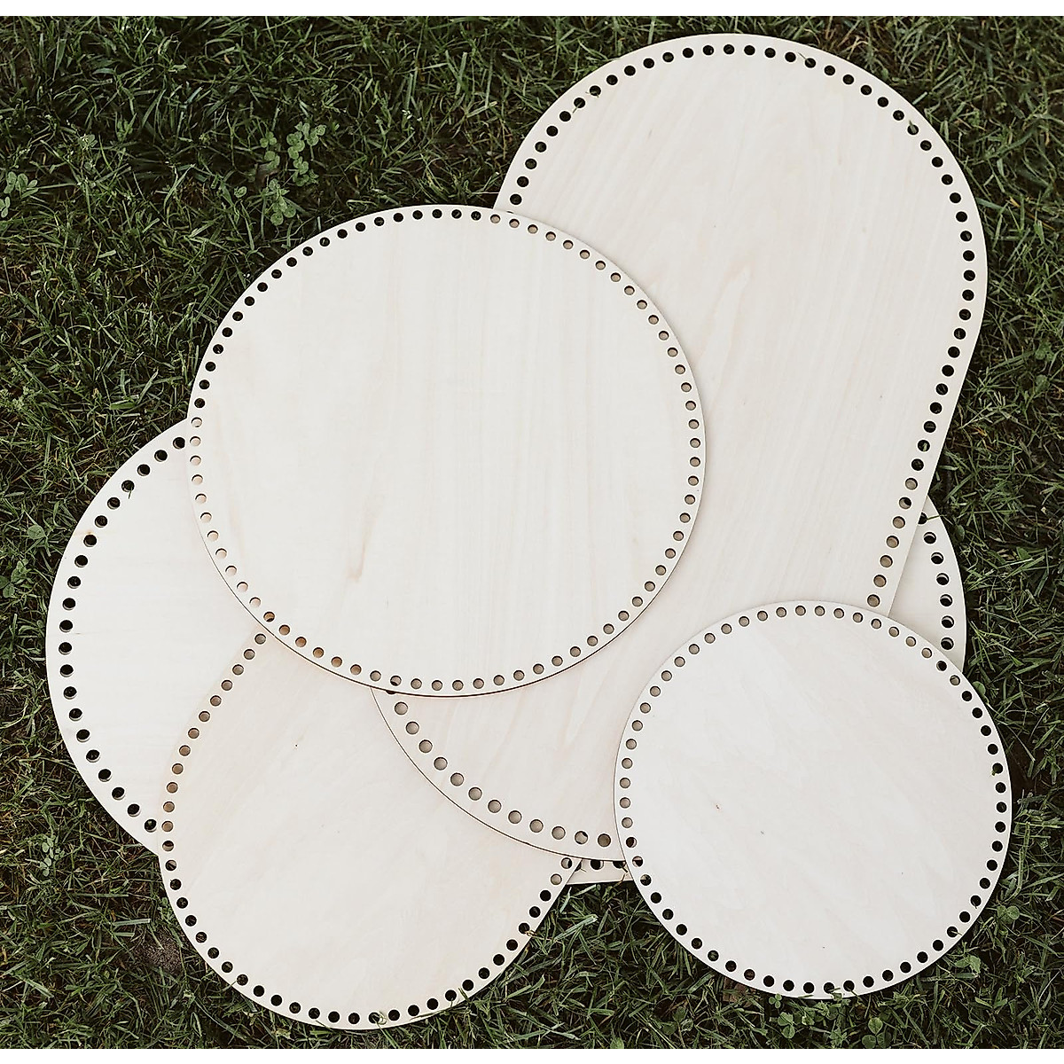 Generic Large Wood Basket Base Bottom for Crochet 50x30cm, Basswood