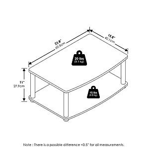 Furinno Turn-N-Tube Multipurpose 2-Tier Printer Stand Display/Elevated TV Stand, Espresso/Black