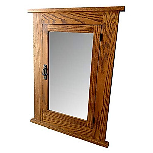 24" W x 33" H Solid Oak Mission Recessed Medicine Cabinet/Solid Wood & Handmade