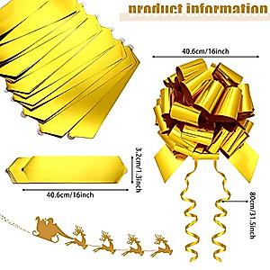 2 Pack Big Car Bow Pull Bow for Cars Gift Wrapping Valentine's Day President's Day Big Gift Bows Giant Bow for Presents Birthday Wedding Office Decorations (Red, 20 Inch) (Gold, 16 Inch)