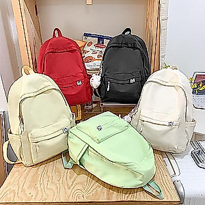 UNICOLD Kawaii Backpack With Cute Accessories Large Capacity Aesthetic Retro Bag (Green)