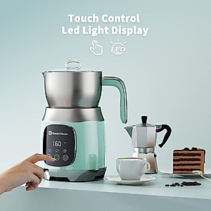 Maestri House Milk Frother, Variable Temp and Froth Thickness Milk Frother and Steamer, 21OZ/600ML Smart Touch Control Milk Warmer, Dishwasher Safe, Memory Function for Latte Cappuccino, Hot Chocolate