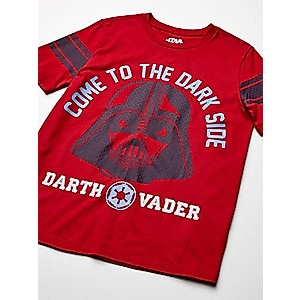 Amazon Brand - Spotted Zebra Boys' Disney Star Wars Marvel Short-Sleeve T-Shirts, 4-Pack Star Wars Beep Beep, Large