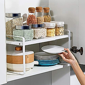 Retractable Stacking Counter Rack Countertop Rack Metal Kitchen Storage Rack