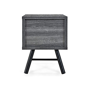 Christopher Knight Home Harrison Mid-Century Modern Nightstand, Sonoma Gray Oak + Black