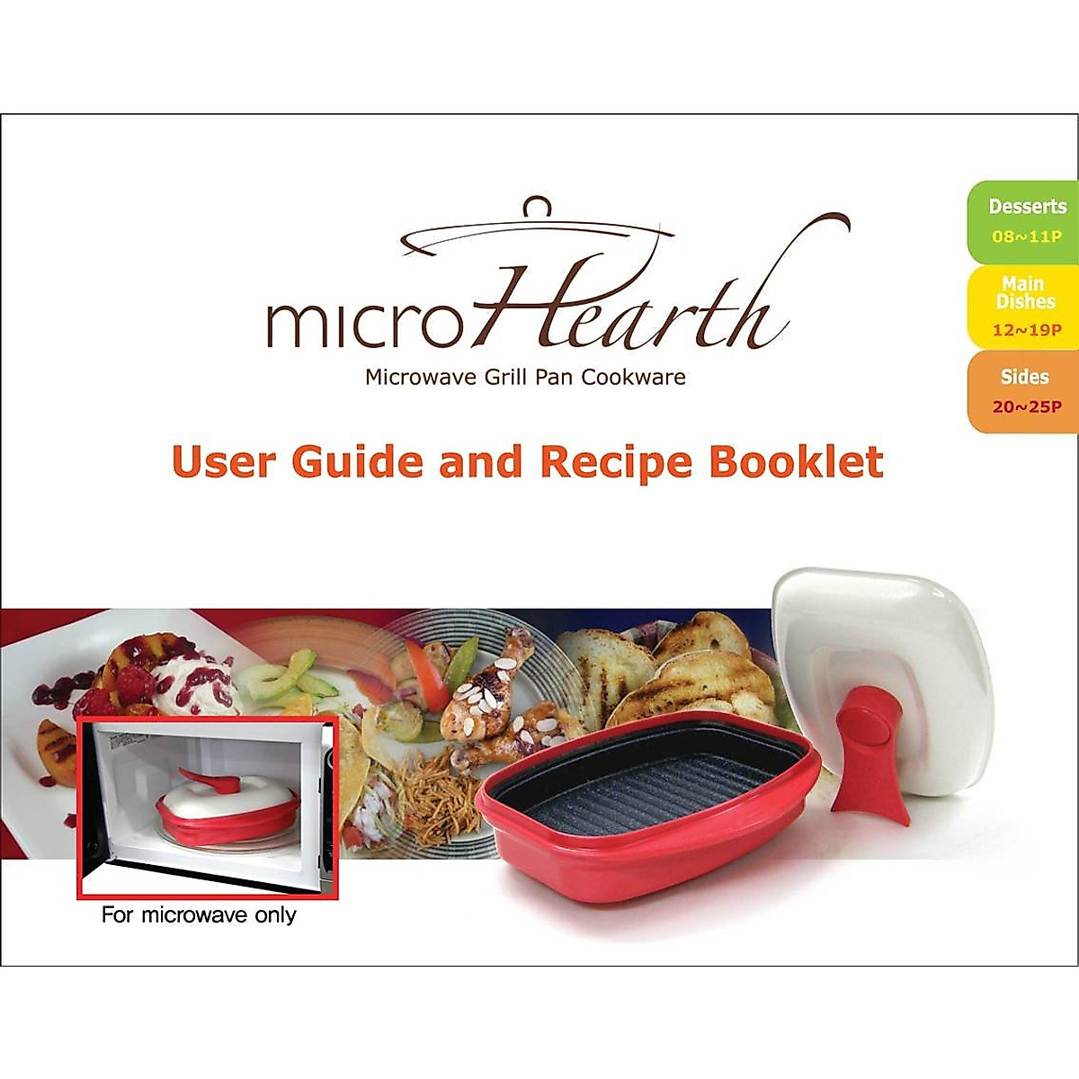 Microhearth Grill Pan for Microwave Cooking, Red