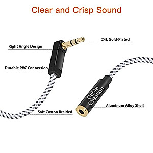 CableCreation Headphone Extension Cable 15FT, 3.5mm Male to Female Stereo Headphone Extension Cable for Phones, Headphones, Speakers, Tablets, PCs, MP3 Players and More, 4.5M