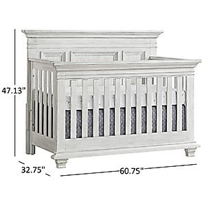 Oxford Baby Weston 4-in-1 Convertible Crib, Vintage White, GreenGuard Gold Certified