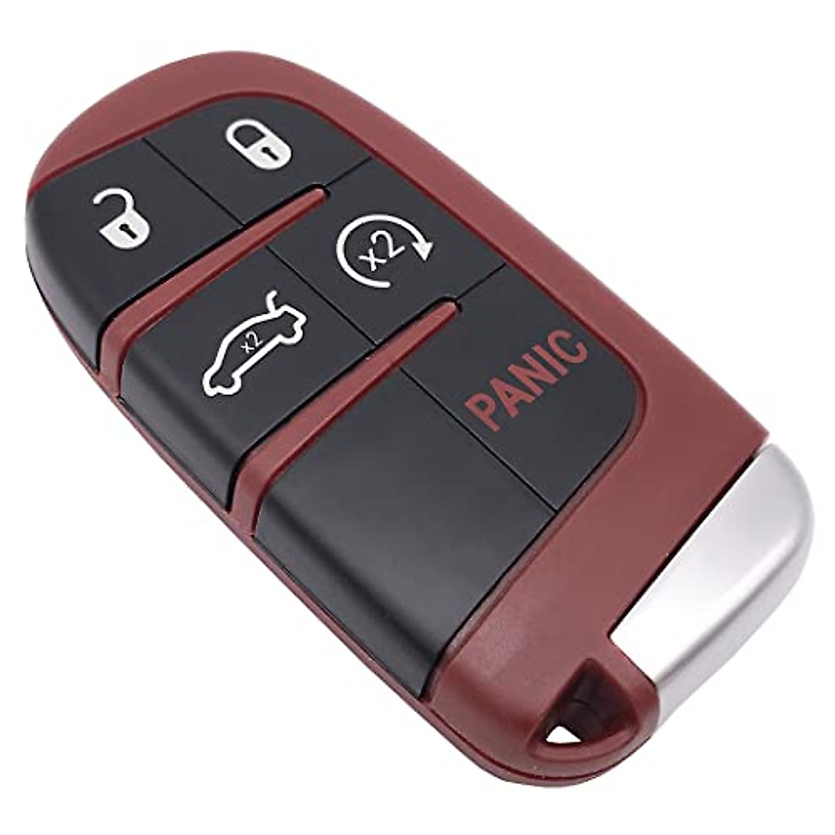 vurbemes Keyless Entry Replacement Key Fob Cover Case fit for Dodge Charger Challenger Dart Durango Journey Jeep Grand Cherokee Chrysler 300 Smart Remote Key Fob (Red)