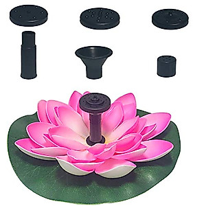 XUNMAIFBT Solar Fountain, with 4 Nozzle Solar Pond Pump Water Floating Solar Water Pump Freestanding Pump for Garden, Bird Bath, Garden Decoration