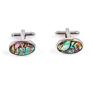 MRCUFF Abalone 4 Pairs Cufflinks in a Presentation Gift Box & Polishing Cloth