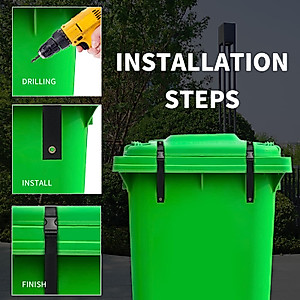 Bear Proof Trash Can Lid Lock,Keep Animals Out of Your,Heavy Duty Trash Can Lock,Garbage Can Locks for Animals,Squirrels, Dogs, Raccoons(2 Pack)