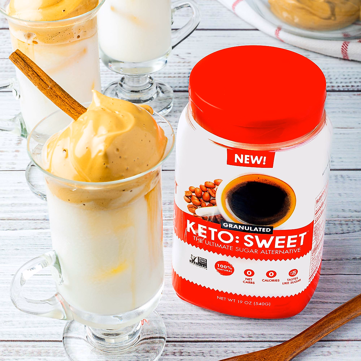 KETO:SWEET Ultimate Keto Sugar Alternative, Resealable Jar 19 Oz