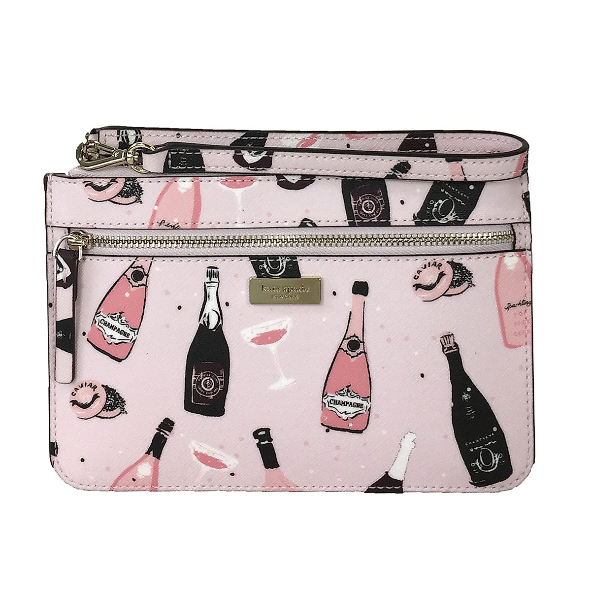 Kate Spade Pop Fizz Champagne Print Tinie Wristlet, Pink