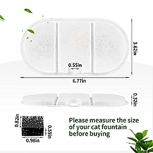 Cat Water Fountain Filters for Capsule 71oz/2.1L BPA-Free Cat Pet Fountain,Pack of 8 Replacement Filters with 8 Pre-Filter Sponges