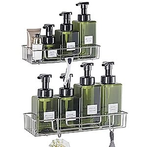 YSJHHJLL Shower Caddy, Shower Organizer, Shower Shelf, Bathroom Organizer, Shower Organizer Hanging, Adhesive Wall Mounted Shower Shelves, No Drilling, No Rust, Never Collapse, for Bathroom Storage ( 2 pack).
