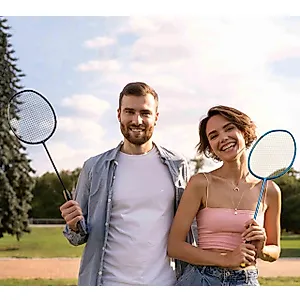 Senston N80-2 Pack Badminton Racquet, Professional Full Carbon-Fiber Badminton Rackets Set with Grip