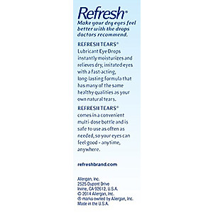 Refresh Tears Lubricant Eye Drops, 2 Count (Pack of 1)