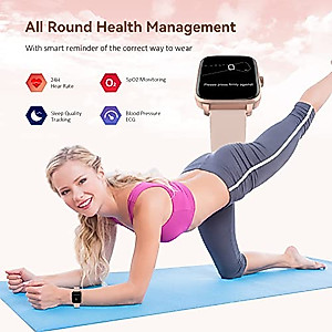 Smart Watches for Women (Answer/Make Call), 1.9" Big Screen Fitness Tracker 5ATM Waterproof Smartwatch with Blood Pressure Heart Rate Monitor Wireless Charger Smart Watch for Android iOS Phones IPhone