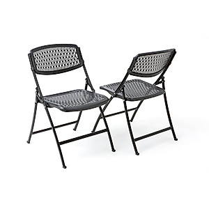 Mity-Lite Flex One Folding Chair, 18-8 Steel, Black, 4-Pack