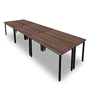 Bonzy Home Conference Tables 14ft Office Computer Desk for Meeting Room Study Writing Printer Table Office Computer Desk for 16 People Save Space Design Rustic Vintage Walnut 6PCS (165.3"x47.2"x29.5")