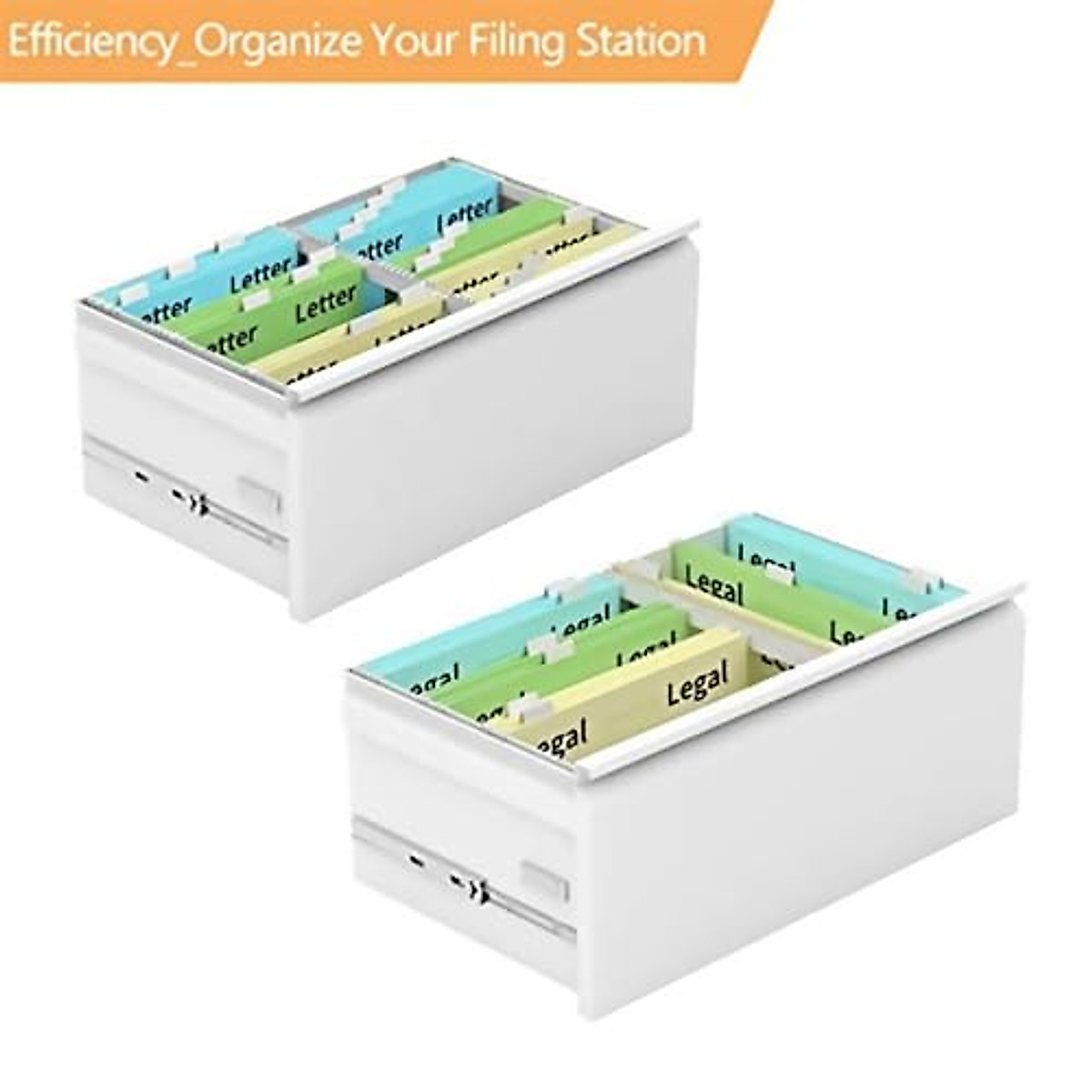 Aobabo 28.25 Inch Long Locking 2 Drawer Anti-Tilt Metal Office Storage Filing Cabinet with File Hanging Bar and 2 Keys, White