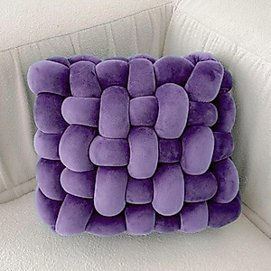 Velvet Chunky Yarn Bulky Giant Arm Knitting Yarn, Super Soft Tubular Weight Jumbo Ya rn,DIY Crochet Hand Knitting Thick Yar n for Blanket,Pet Bed, Rugs Pillow,Handbag(0.55lb-Purple)