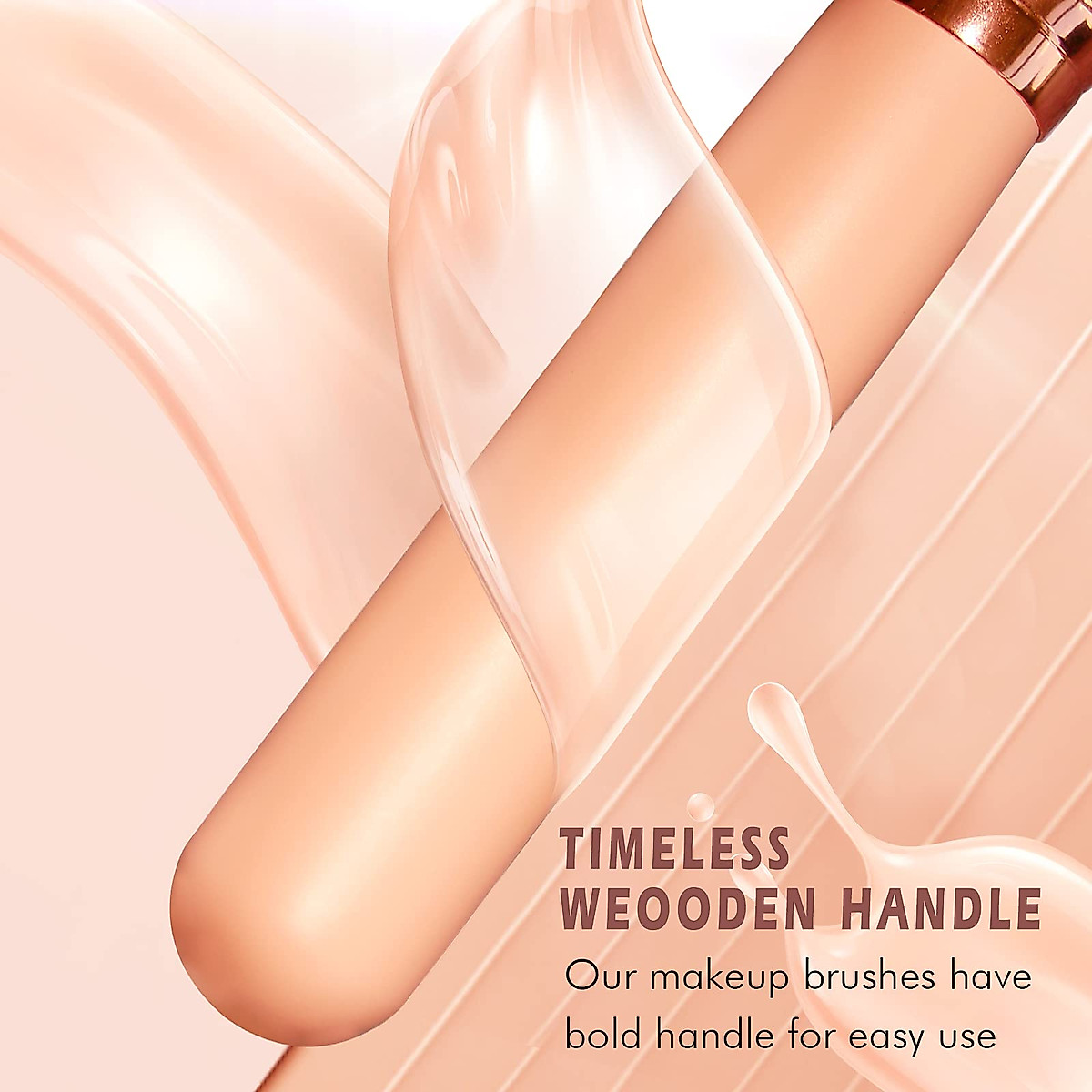 Foundation Brush, Flat Top Kabuki Brush by Refreshyourlife, Liquid Blending Mineral Powder Makeup Brush (Orange)