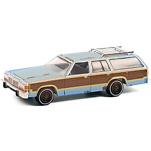 1979 Ford LTD Country Squire Light Blue w/Woodgrain Sides (Weathered) Terminator 2: Judgment Day 1991 Movie 1/64 Diecast Model by Greenlight 44920 C