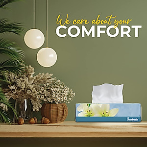 Finetouch Soft Facial Tissues 2 Ply Box Of 130 Pack of 6 (780 Facial Tissues Toatal) Family Pack (6) Design may Vary