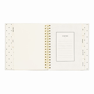 Sugar Paper Cream & Black Swiss Dot Recipe Book with Page Dividers and Guided Pages To Record and Organize Your Favorite Recipes