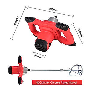 Handheld Concrete Cement Mixer 2100W Electric Mortar Mud Plaster Grout Paint Stirrer for Drill 6 Speed Adjustable Concrete Mix Stirring Tool AC 110V