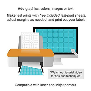 ChromaLabel 1 x 1 Inch Printable Labels, Compatible with Laser and Inkjet Printers, 1575 Stickers per Pack, 25 Sheets, White